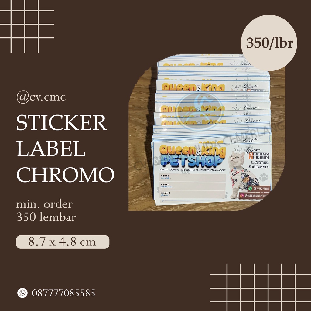 Jual cetak sticker label chromo cutting | Shopee Indonesia