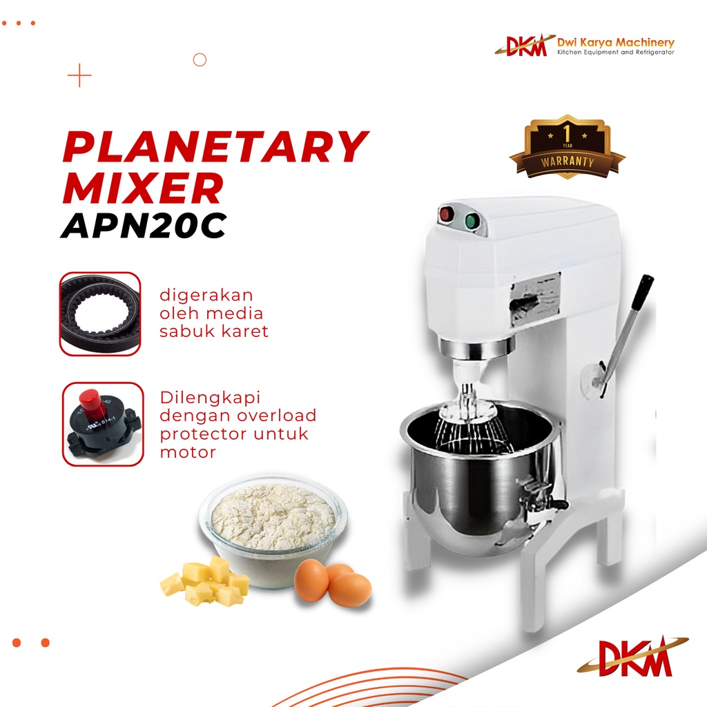 Jual Getra APN20C Planetary Mixer / Mixer Roti & Kue Planetary 3 Pengaduk APN-20C / 20 Liter ...