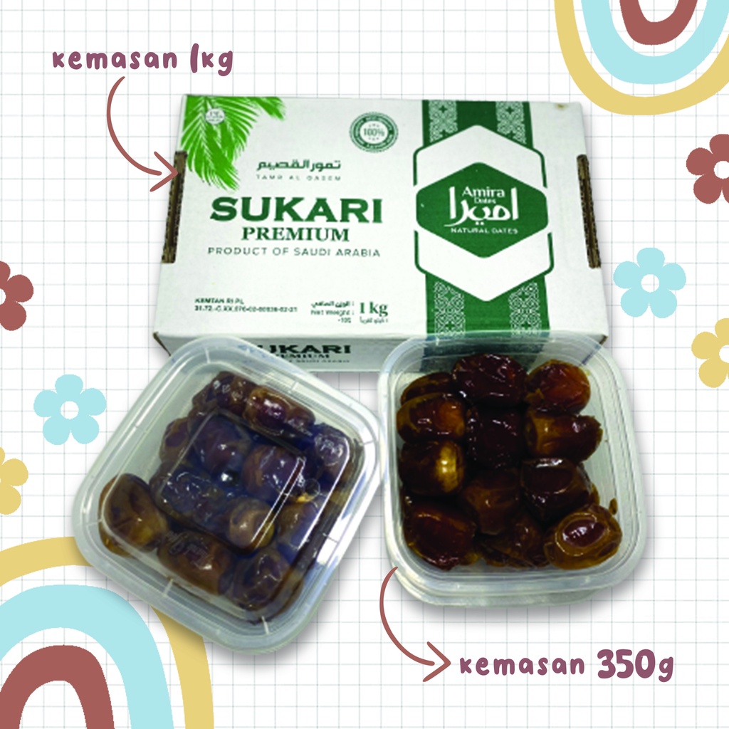 Jual KURMA SUKARI PREMIUM AMIRA KEMASAN 1KG DAN 350G FRESH EXP 2024 | Shopee Indonesia
