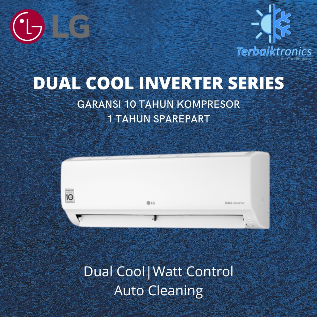 Jual AC LG 1 PK Dual Cool Inverter Low Watt R32 T09EV5 (Watt Control) | Shopee Indonesia
