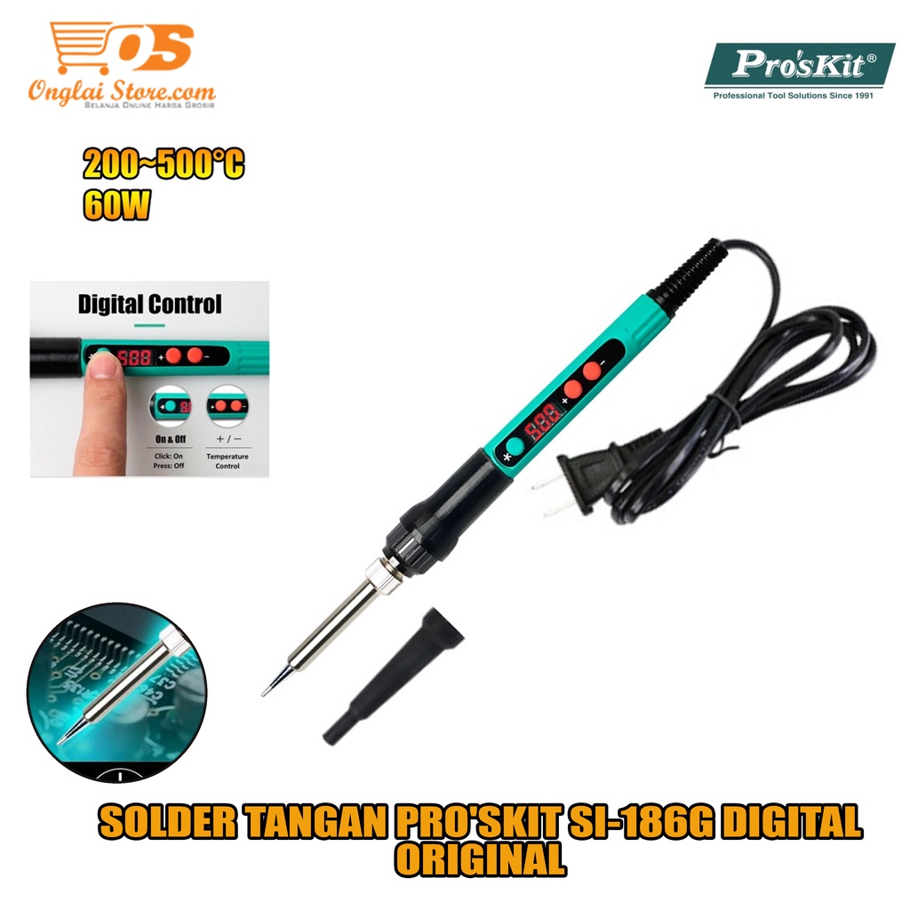 Jual Proskit SI-186G Solder Tangan Digital Control Soldering Iron Original | Shopee Indonesia