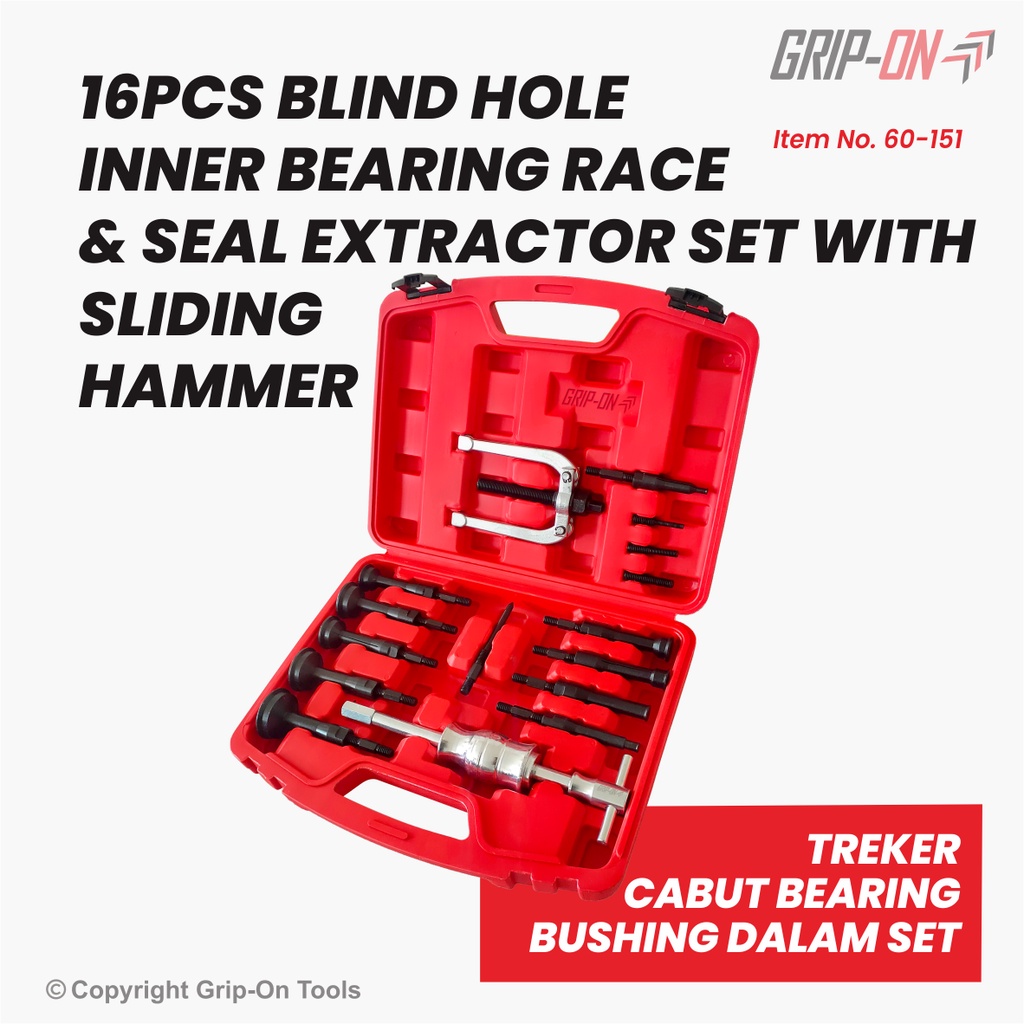 Jual Grip-On 16 Pcs Blind Hole Inner Bearing Race & Seal Extractor Set ...