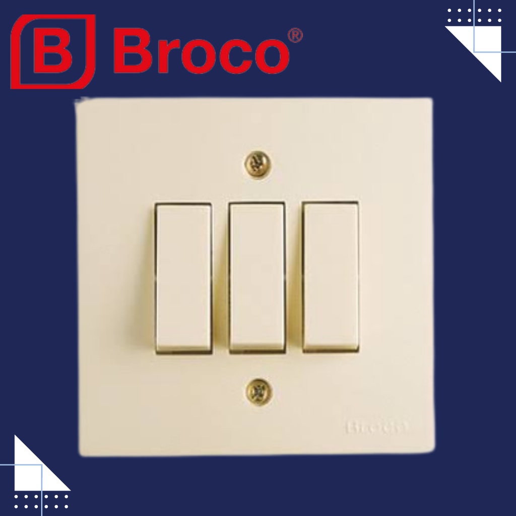 Jual BROCO SAKLAR TRIPLE NEW GEE 6613 CREAM / BROCO SAKLAR ISI 3 GANG 1 ...