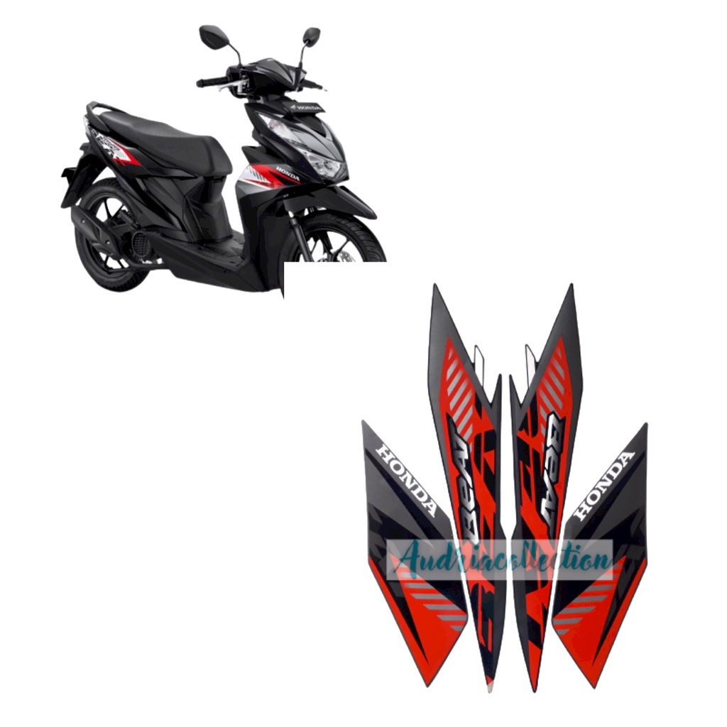 Jual Sticker Striping Motor Honda Beat FI 2023 Cbs Hitam-Abu-Merah ...