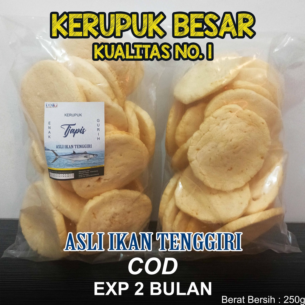 Jual KERUPUK KEMPLANG BESAR IKAN TENGGGIRI KERUPUK BESAR ENAK DAN GURIH ...