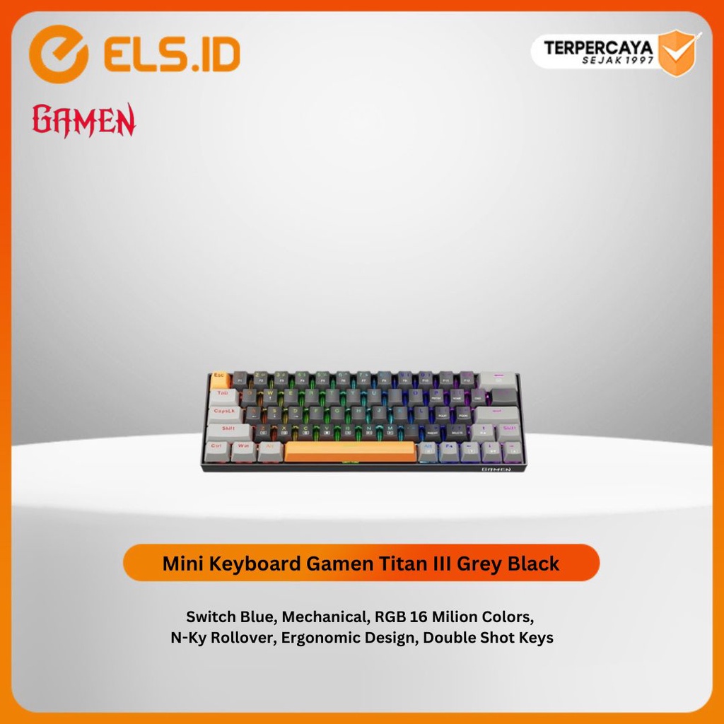 Jual Mini Keyboard Gamen Titan III Grey Black [Switch Blue] | Shopee ...