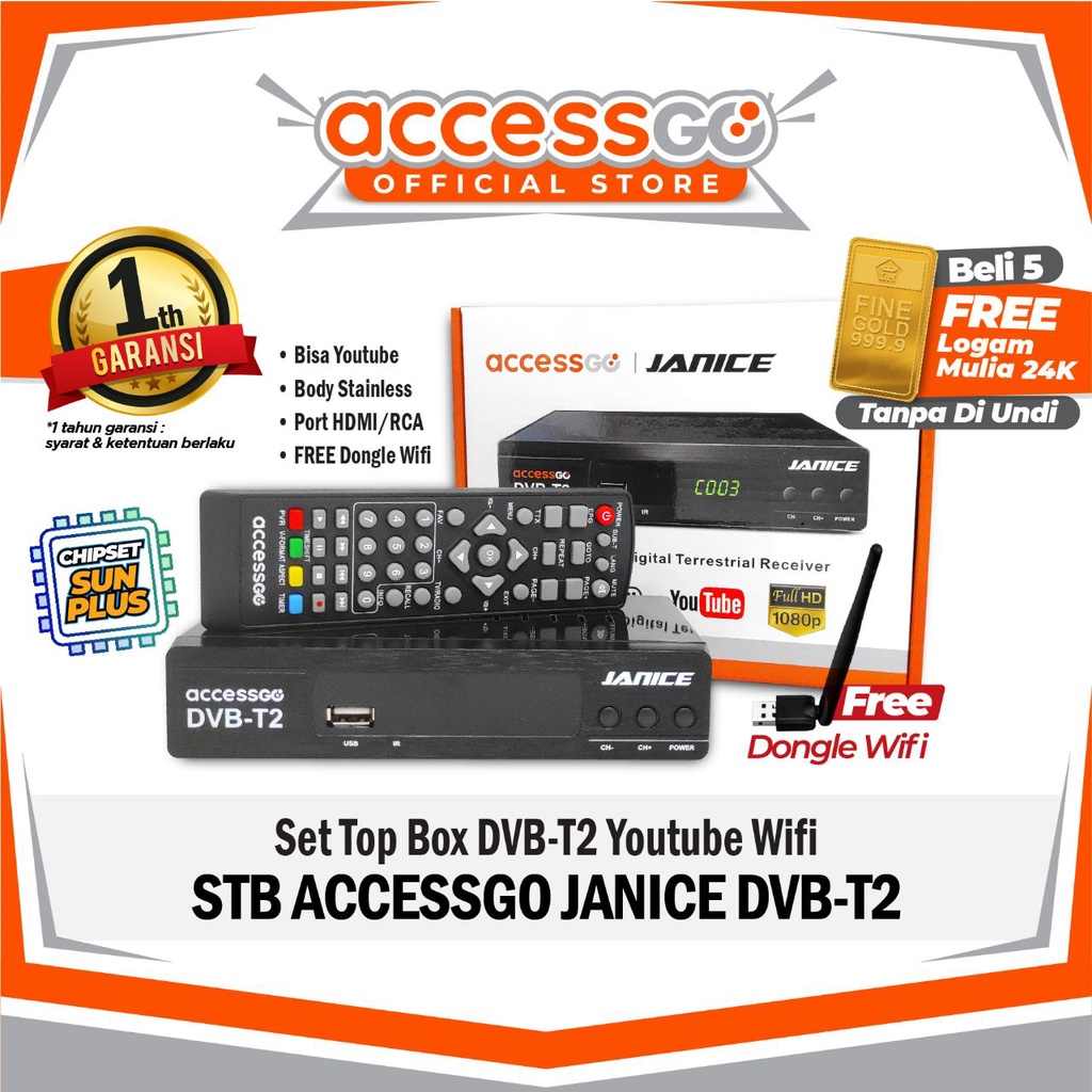 Jual Reseller Zone STB Set Top Box DVB-T2 Wifi AccessGo | Shopee Indonesia