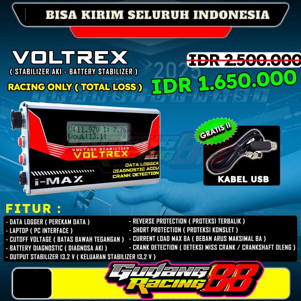 Jual STABILIZER AKI BATTERY STABILIZER BRT VOLTREX RACING ONLY | Shopee Indonesia