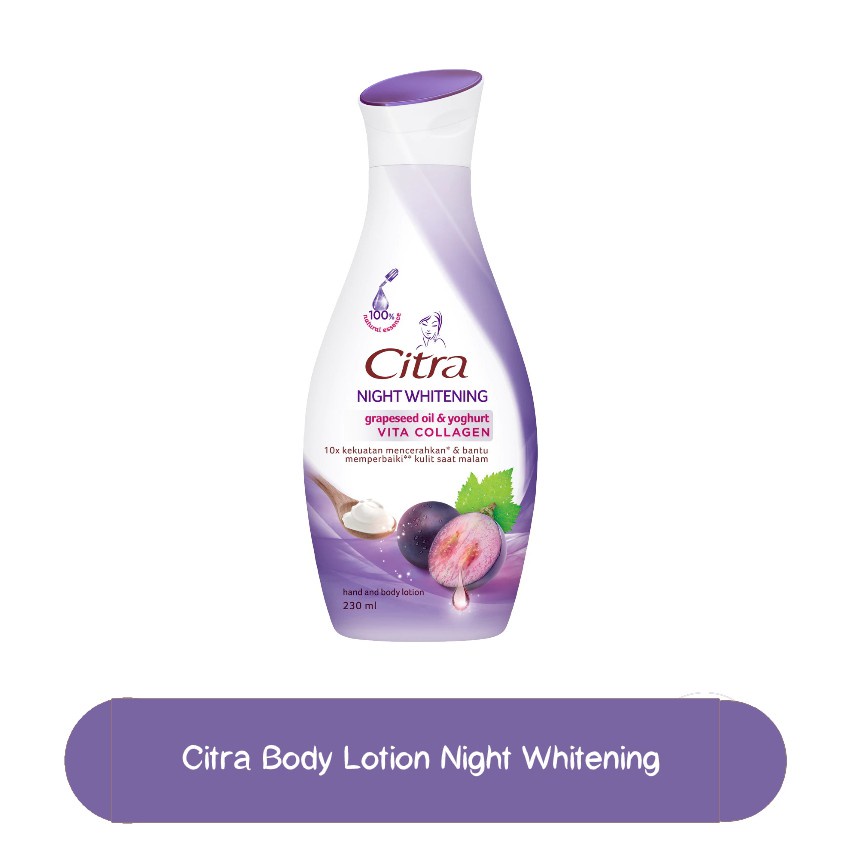 Jual Citra Night Collagen Glow Hand & Body Lotion 210ml | Shopee Indonesia