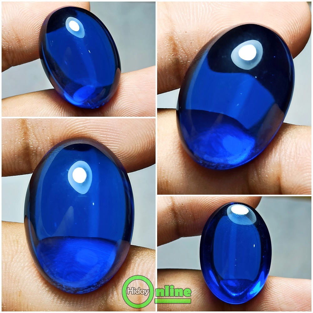 Jual BATU KING SAFIR ROYAL BLUE KASHMIR OVAL BIG SIZE | Shopee Indonesia