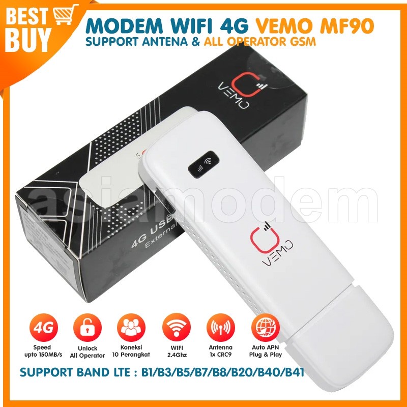 Jual Modem Wifi Vemo MF90 Modem Wifi 4G USB Unlock Support All Operator ... Jual Modem Wifi Vemo MF90 Modem Wifi 4G USB Unlock Support All Operator ...