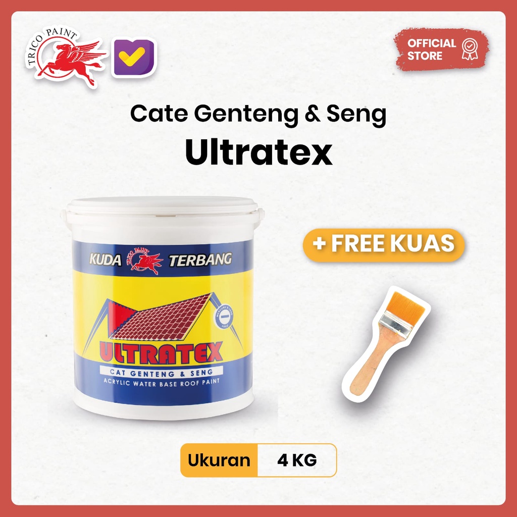 Jual Cat Kuda Terbang - Ultratex Cat Genteng ( Pelapis Bocor ) - 4 Kg - Cat Genteng | Shopee ...