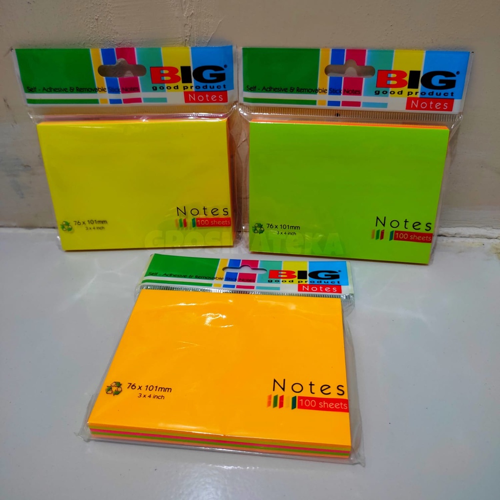 Jual PEMBATAS BUKU, STICKY NOTES, KERTAS MEMO, POS IT 76X101 TUMPUK BIG ...