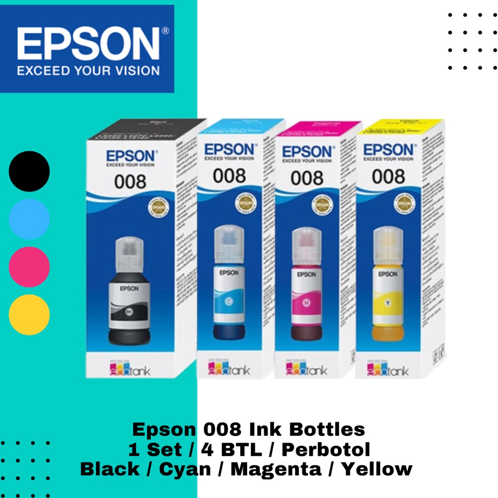 Jual 1 Set Tinta Printer Epson 008 Black Cyan Magenta Yellow Pigment ... Jual 1 Set Tinta Printer Epson 008 Black Cyan Magenta Yellow Pigment ...