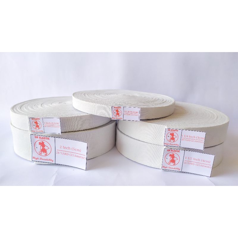 karet Elastis Warna Putih Grade A ukuran 2cm 2,5cm 3cm 4cm 5cm-GUDANG ...