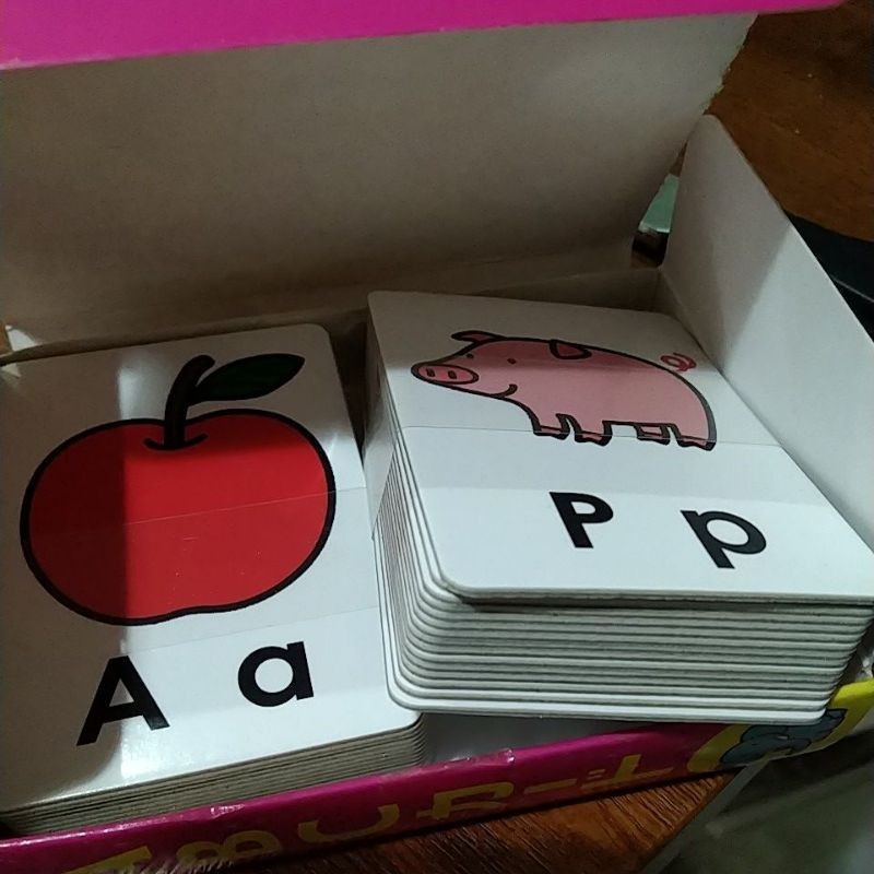 Produk Populer DAISO Kartu belajar huruf dan gambar untuk anak kartu ...