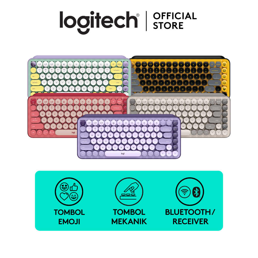 Jual Logitech POP KEYS Keyboard Wireless Mechanical Compact, Emoji Keys ...