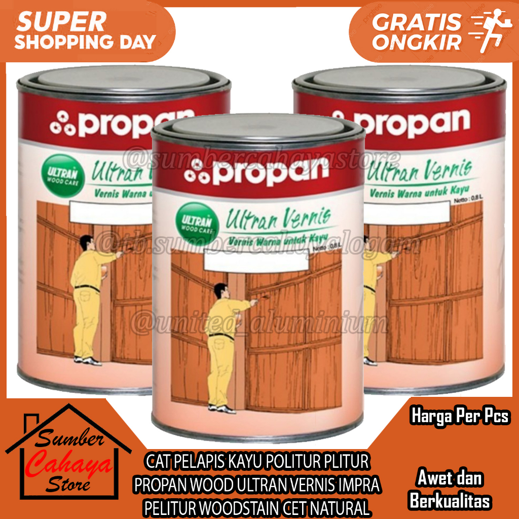 Jual CAT PELAPIS KAYU POLITUR PLITUR PROPAN WOOD ULTRAN VERNIS 0,8 LITER IMPRA PELITUR WOODSTAIN ...
