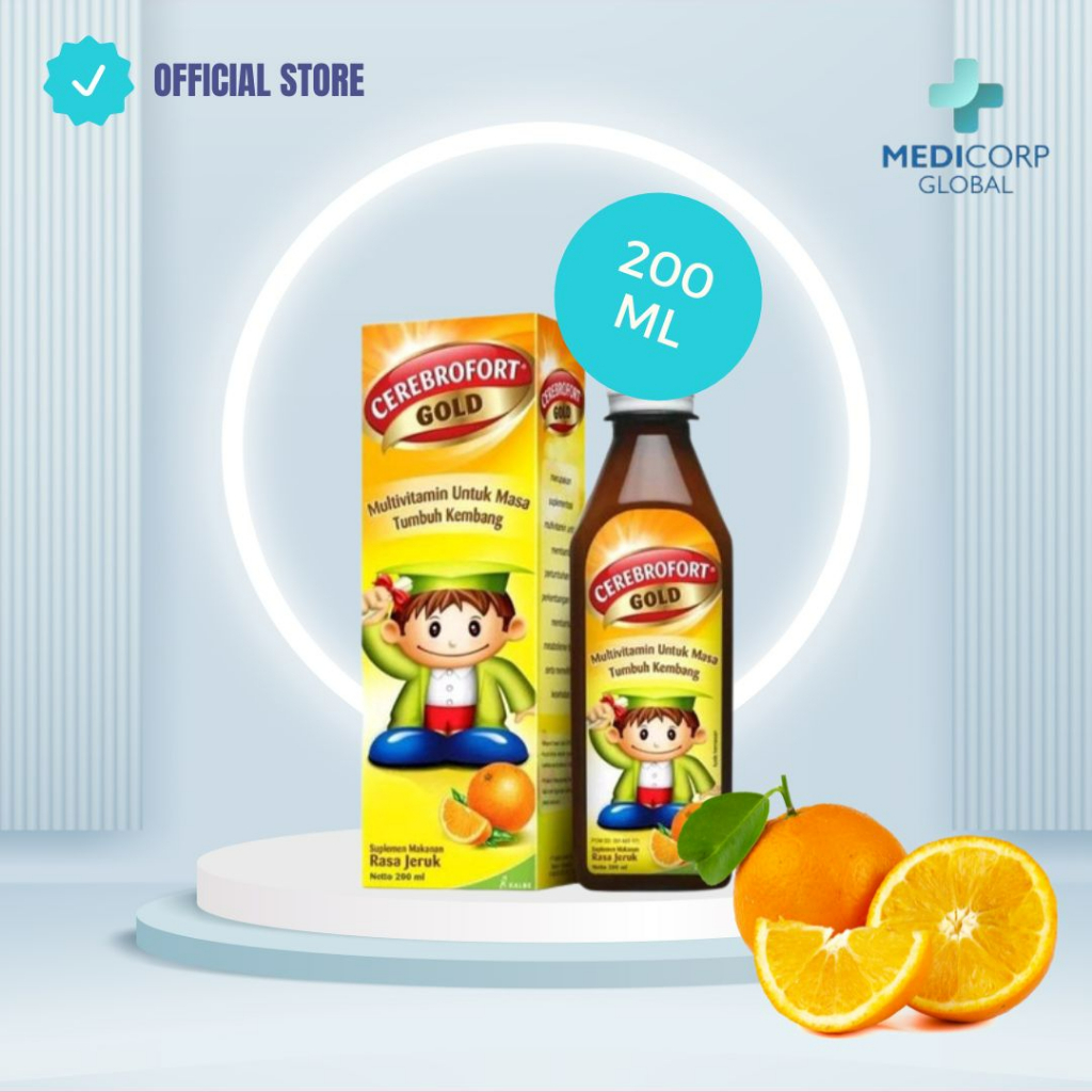 Jual Cerebrovit / cerebrofort gold JERUK vitamin otak daya ingat 200 ml ...