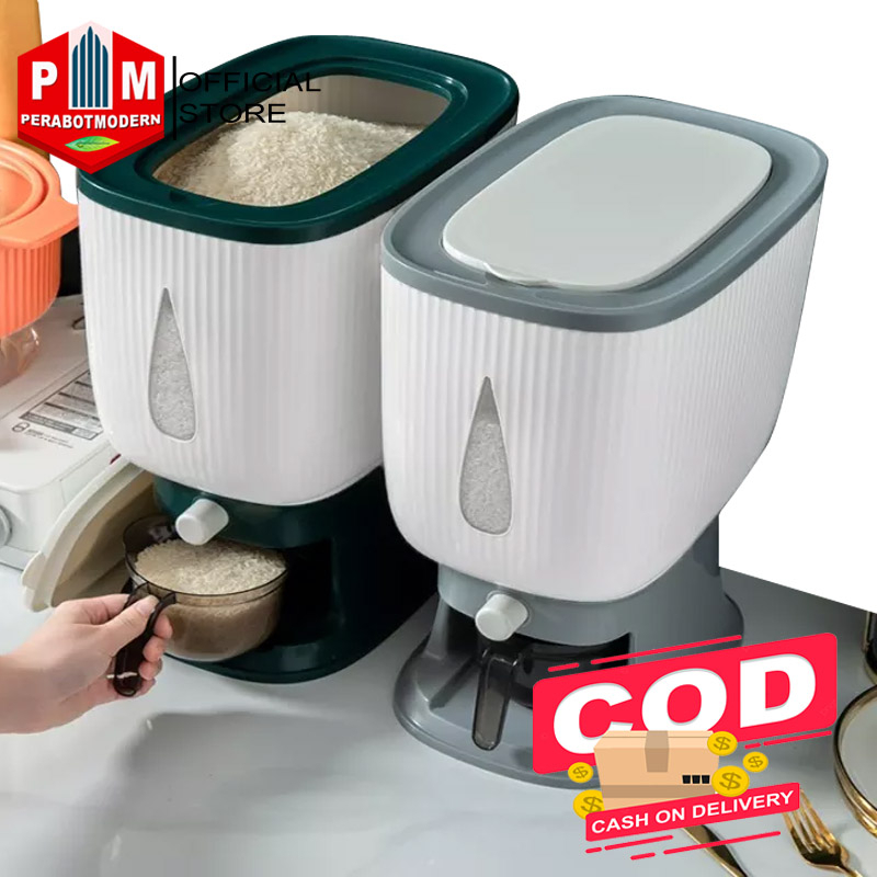 Jual Dispenser Beras Modern 10KG Otomatis Rice Box Food Grade Tempat ...