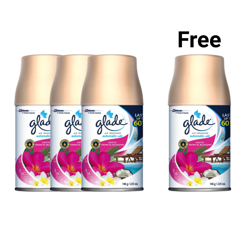 Jual Glade Matic Spray Exotic Tropical Blossom Refill 225 ml PROMO Beli 3 GRATIS 1 | Shopee ...