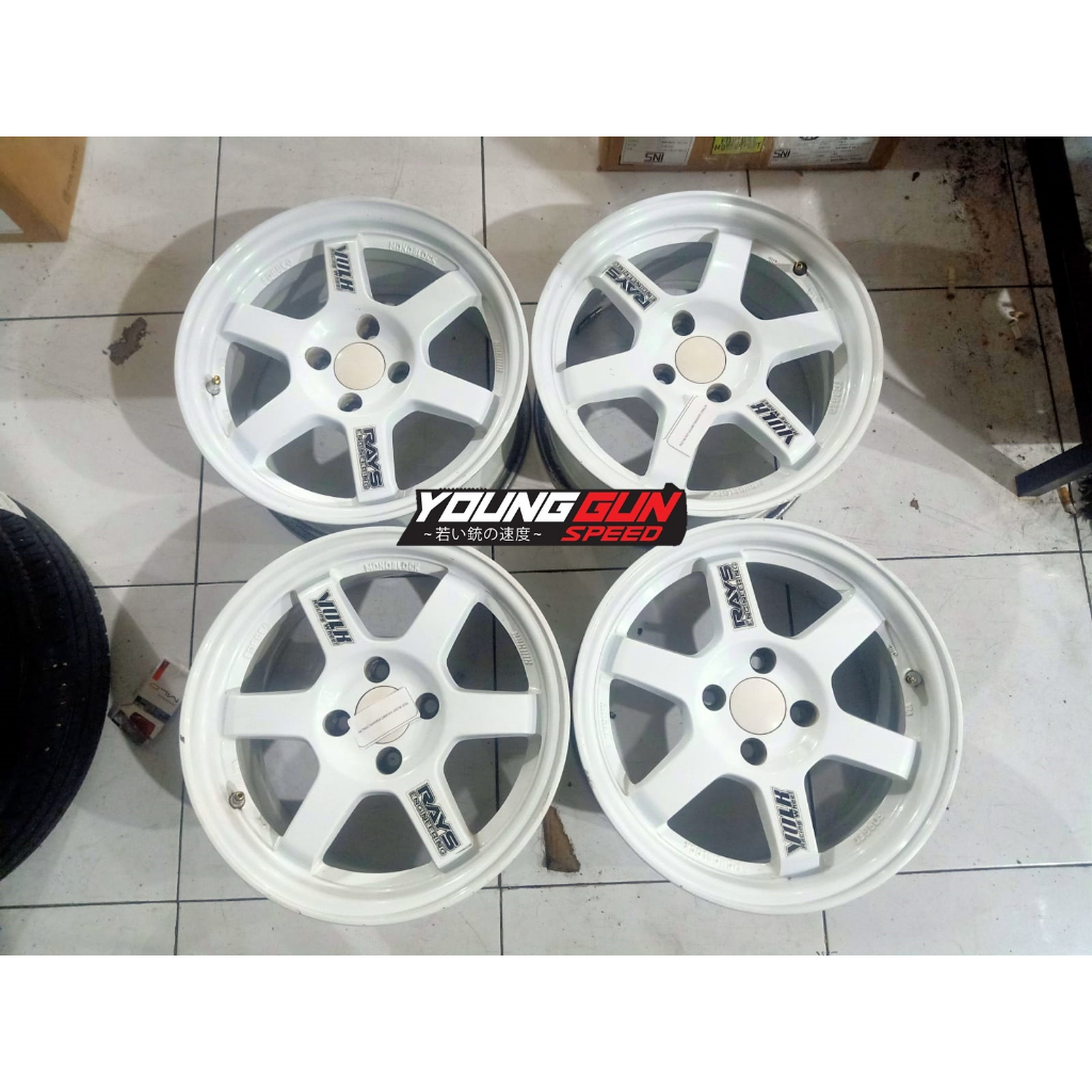 Jual Velg Mobil R15 Volk Rayz TE37 Ring 15 Pcd 4x100 Putih Buat Mobil BRIO AGYA DATSUN AYLA ...