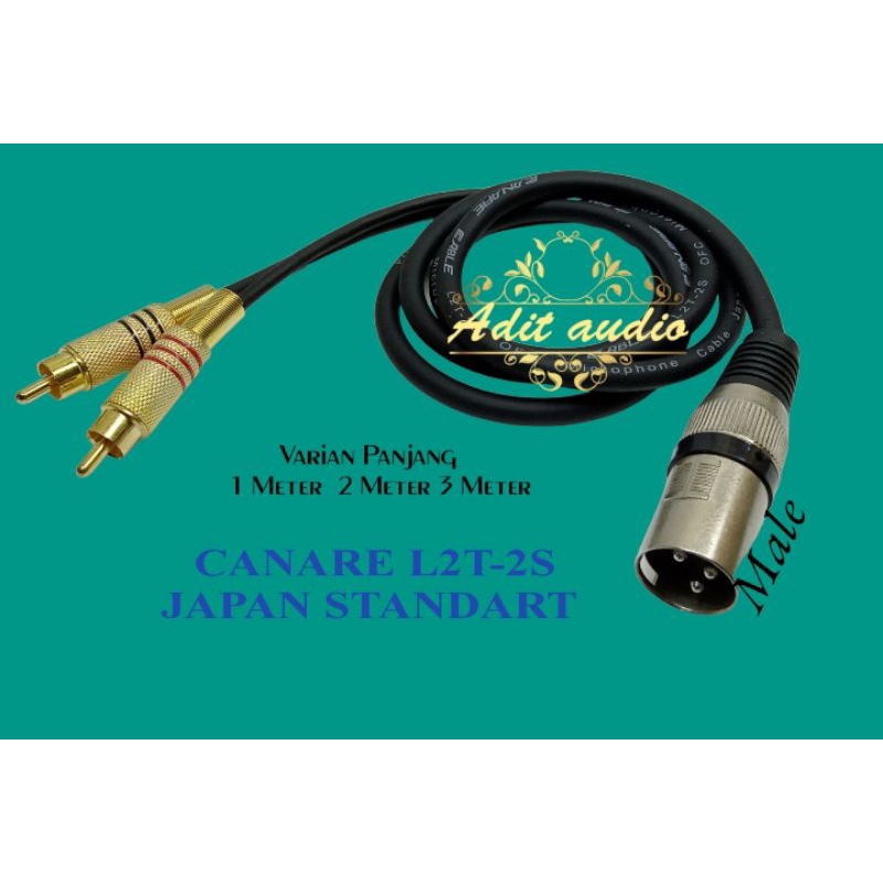 Jual Kabel Audio Jack XLR Male To Dual RCA Gold Im/2m/3m - canare - 1 ...