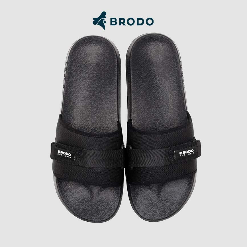 Jual BRODO - Sandals Broslide Single Strap Fulll Black | Shopee Indonesia