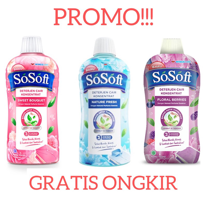 Jual PROMO!!! SO SOFT 700 ML DETERGEN CAIR&PEWANGI PAKAIAN | Shopee ...