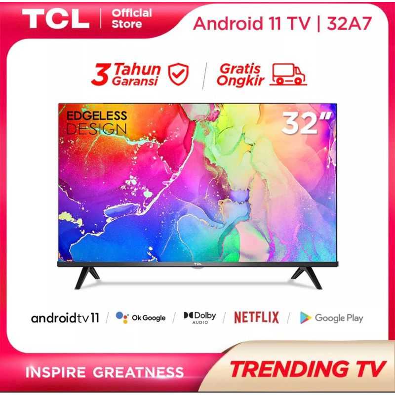 Jual TV digital 32inch Smart TV TCL 32A7+ 32inc TV TCL android tv bisa ...
