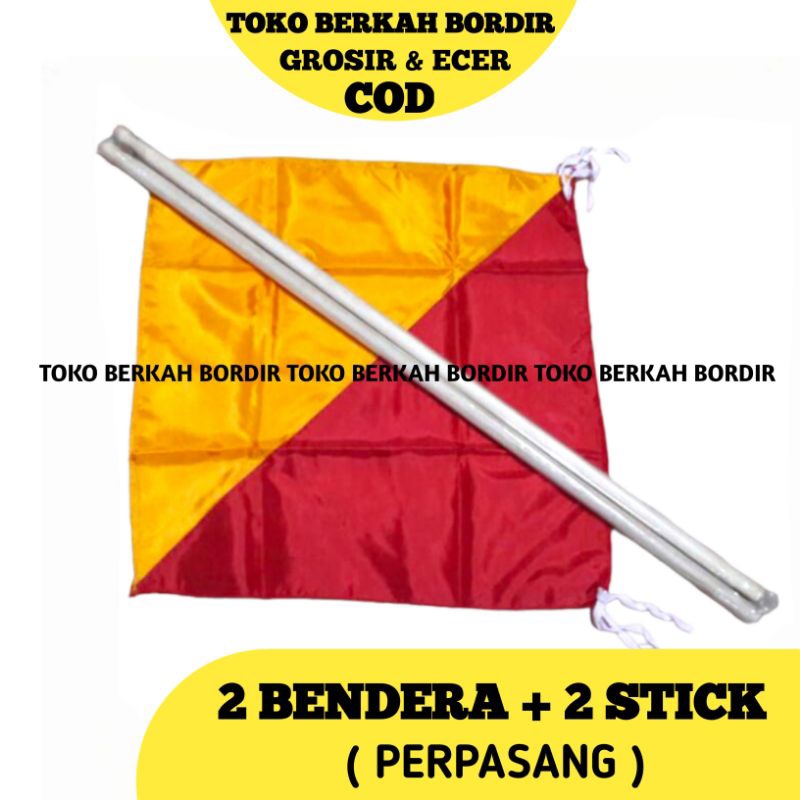 Jual bendera semapur + tongkat ( bendera 2 + tongkat 2 ) sepasang ...