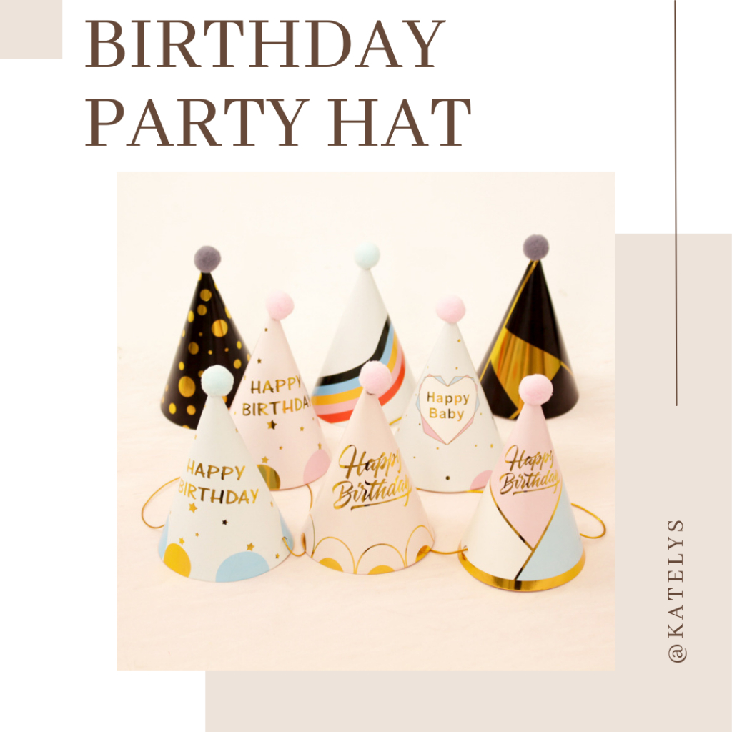 Jual Topi Pesta Ulang Tahun Kerucut Motif Geometric | Birthday Party ...