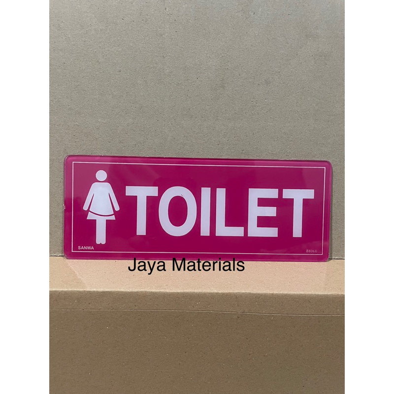 Jual Tempelan dinding warna merah muda gambar wanita tulisan toilet ...