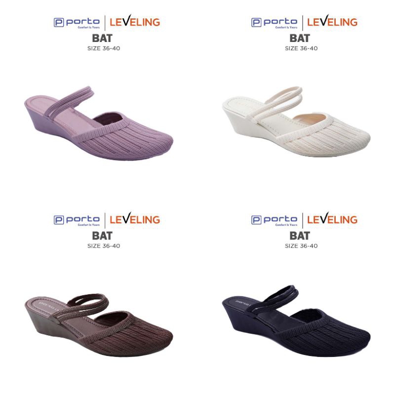 Jual Porto Lady Bat - Sepatu Wedges Karet Jelly Selop Wanita Casual ...