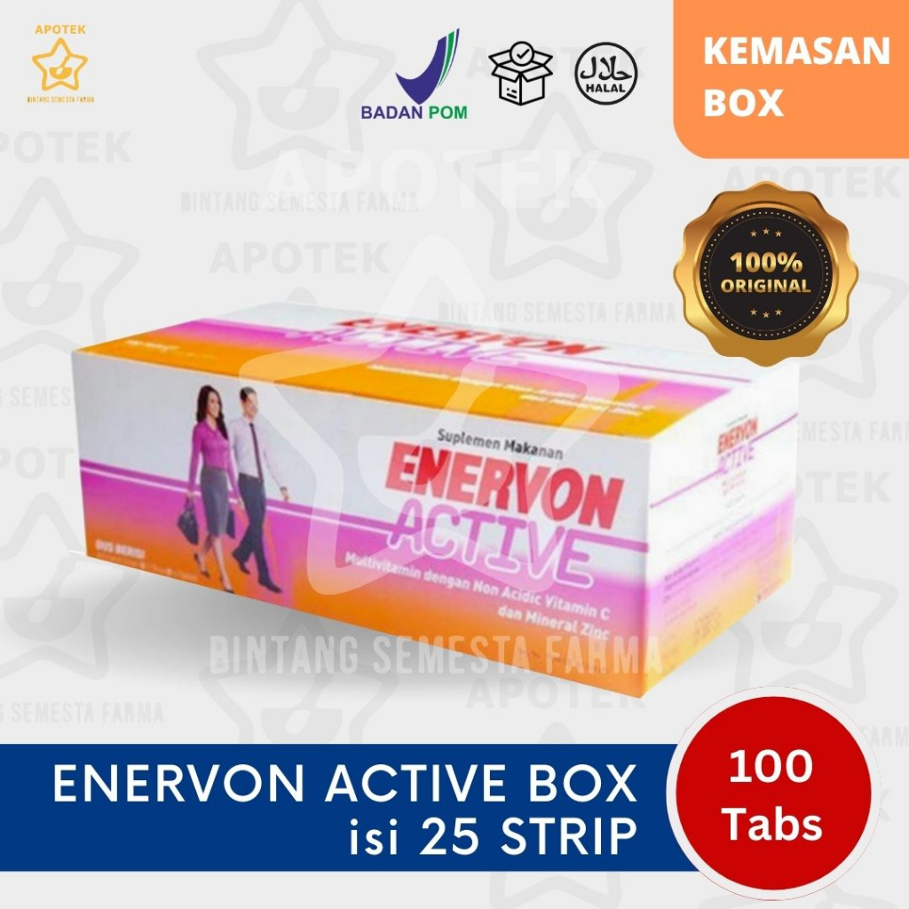 Jual Enervon Active Box Isi 25 Strip 100 Tablets | Shopee Indonesia
