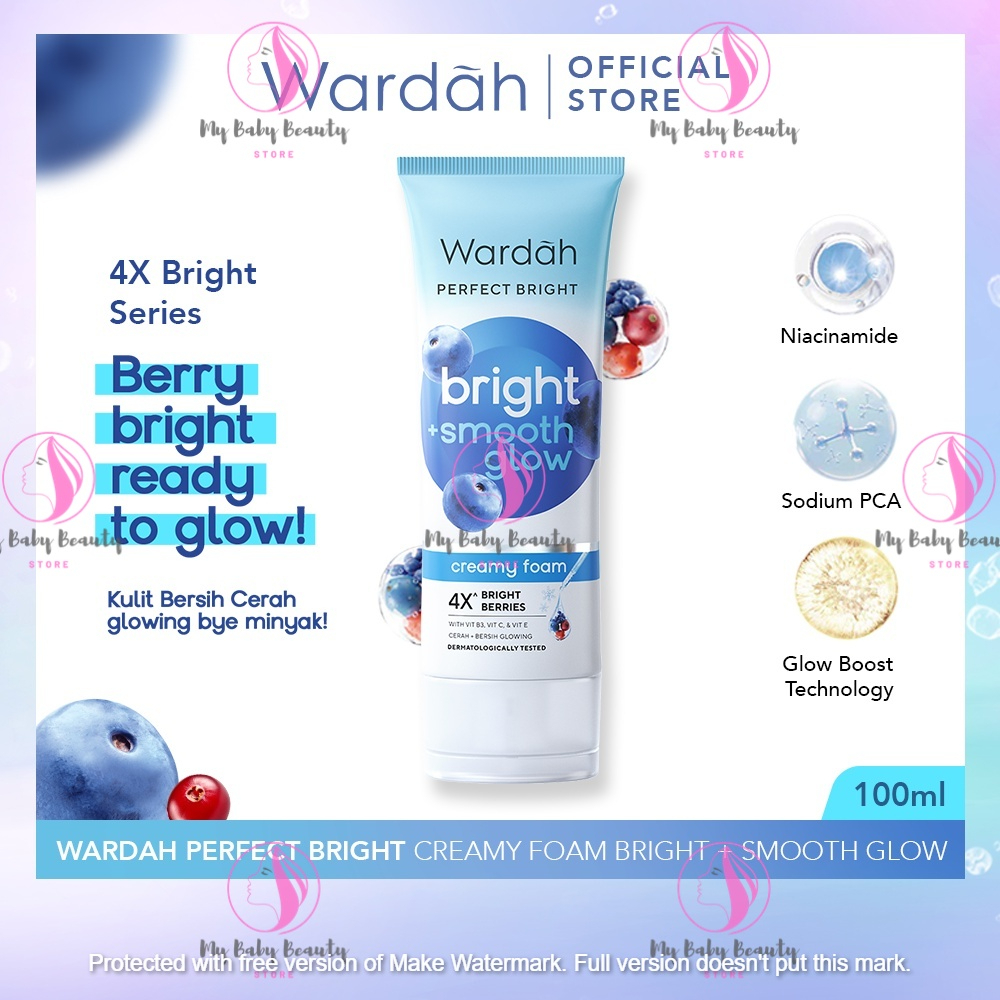 Jual Wardah Perfect Bright Creamy Foam Brightening + Smoothing / Bright ...