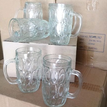 Jual gelas kaca gagang motif jempol 6 pcs | Shopee Indonesia
