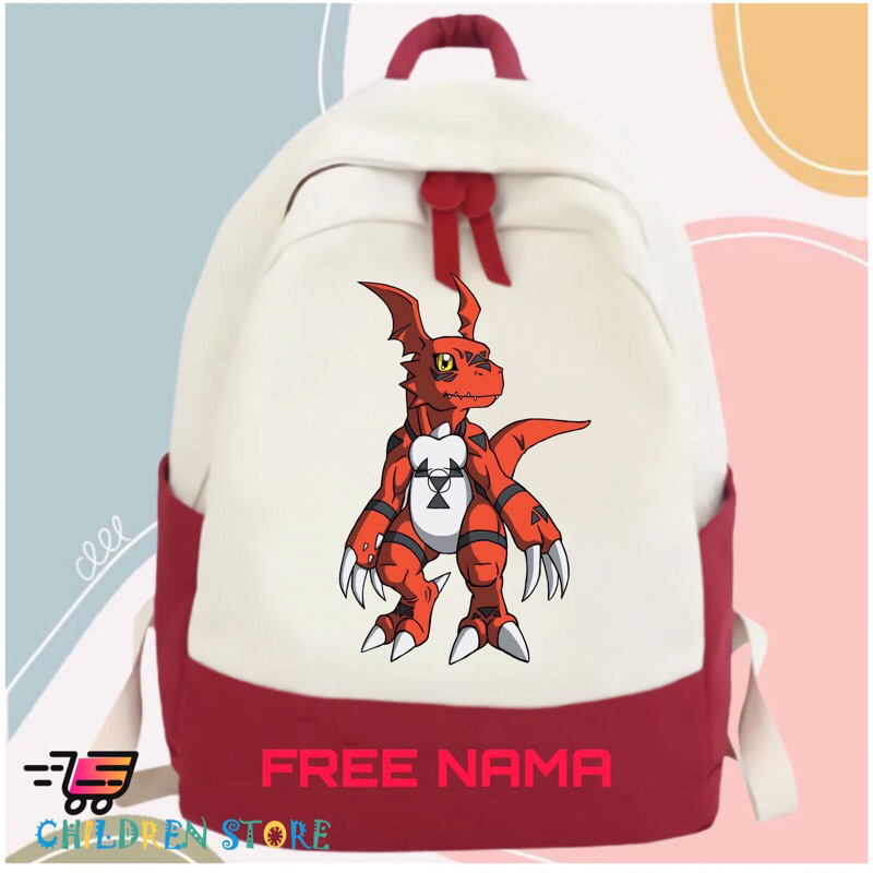 Jual TAS RANSEL ANAK BACKPACK ANAK SEKOLAH GAMBAR DIGIMON GUILMON ...