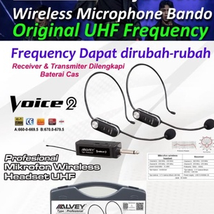 Jual Mic Wireless Bando Headset ALVEY VOICE 2 Mic Imam Masjid Konser Vlog Original | Shopee ...