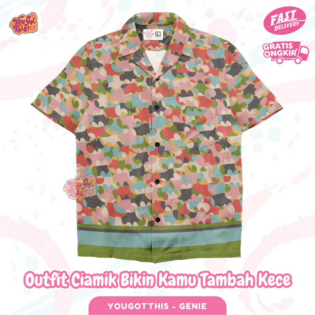 Jual YGT OFFICIAL - Kemeja Fullprint Oversized Pattern Abstract - GENIE ...