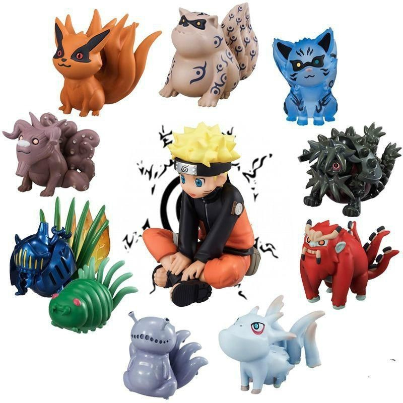 Jual Mainan Pajangan Action Mini Figure Anime Naruto Biju Kyubi Set 11 ...