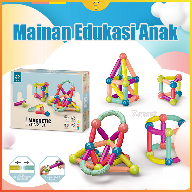 Jual Magnetik Magnetic Building Block Magnetic Stick Block Edukasi ...
