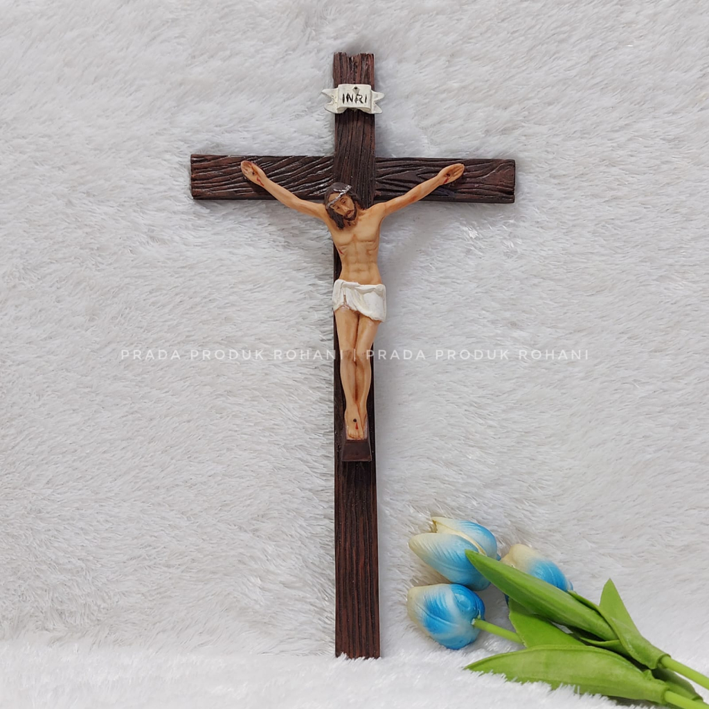 Jual Salib Gantung 35cm/Salib motif kayu/Salib Yesus | Shopee Indonesia