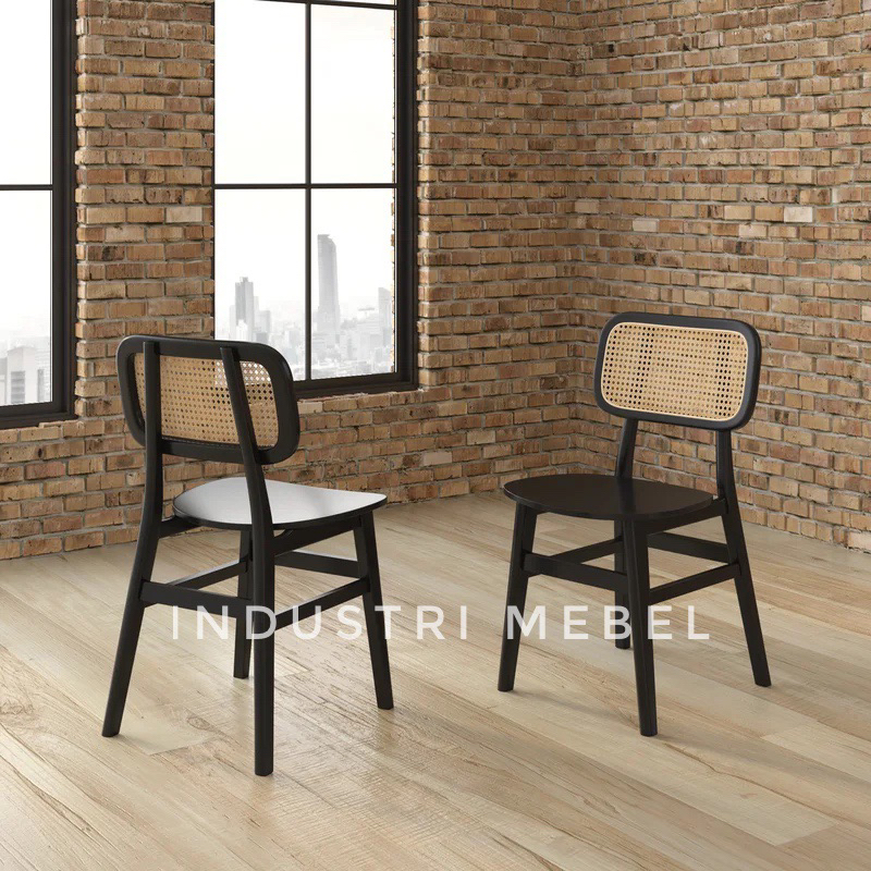Jual Kursi Makan Cafe Resto Model Rotan Terbaru - Kursi Cafe Rotan Retro Scandinavian - Kursi ...