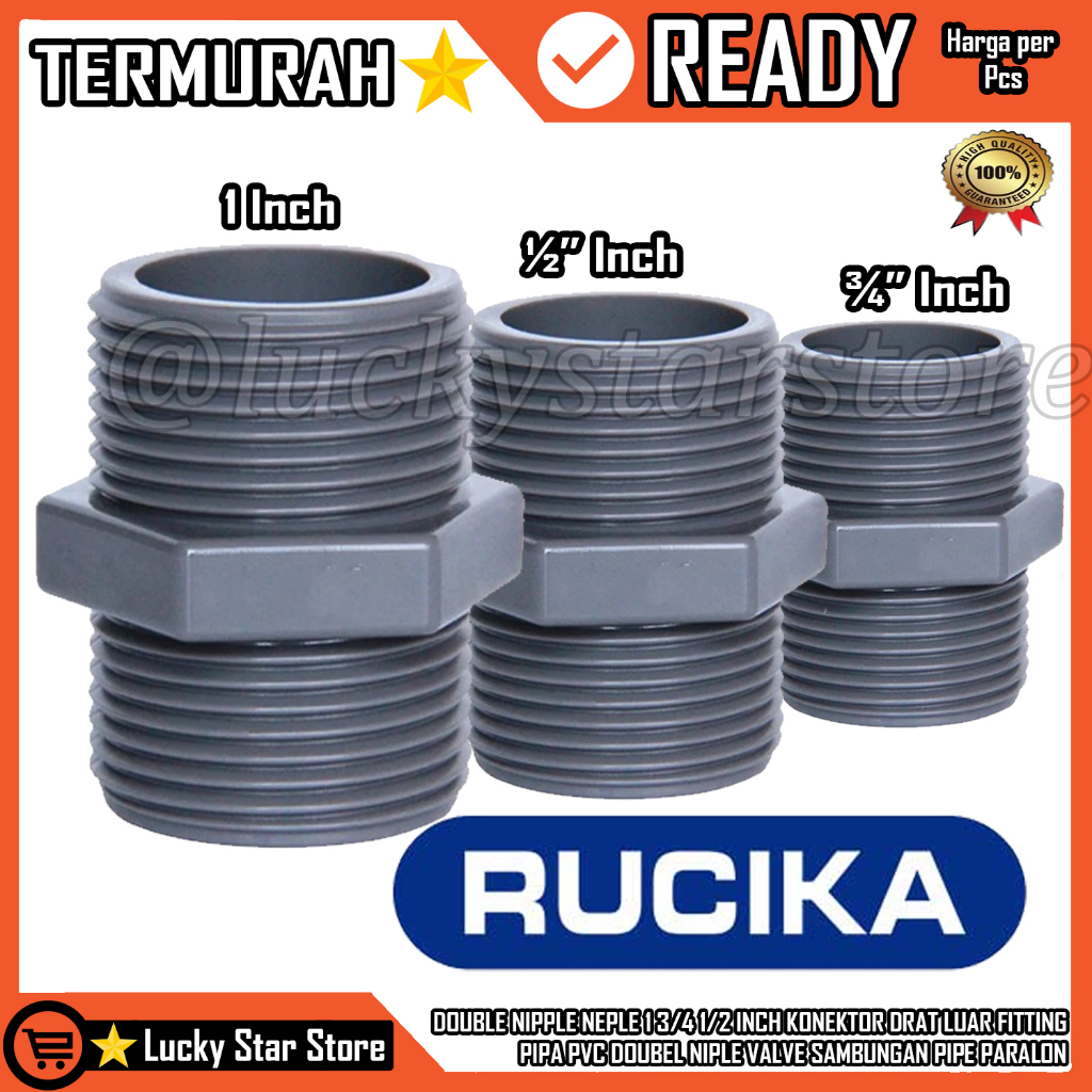 Jual DOUBLE NEPEL NIPPLE INCH IN INCI INCHI AW KONEKTOR DRAT LUAR FITTING PIPA PVC DOUBEL NIPLE ...