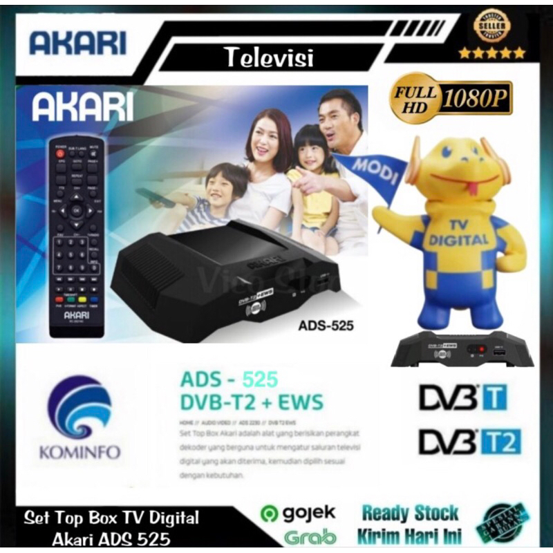 Jual Set Top Box TV Digital Akari ADS 525 STB DVB - T2 ADS525 Garansi ...
