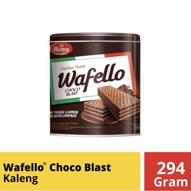 Jual Roma Wafello Wafer Italia Choco Blast 294g (Kemasan Kaleng ...