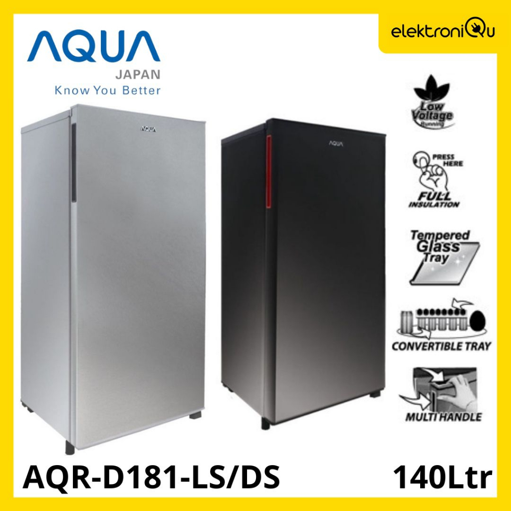 Jual LEMARI ES AQUA AQR-D181-LS/DS 140 LITER KULKAS AQUA AQR 181 LS/DS | Shopee Indonesia