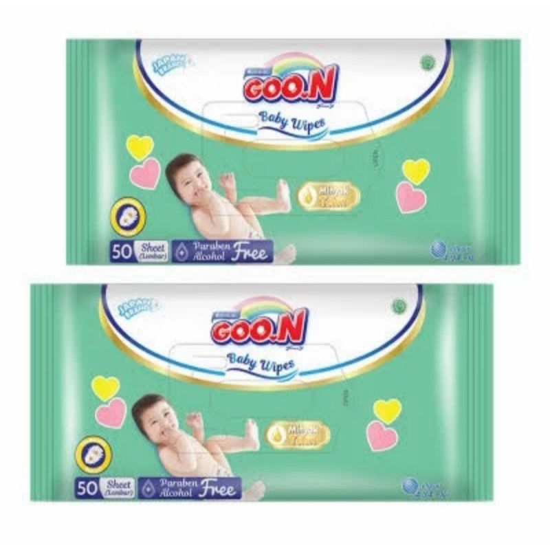 Jual Goon Baby Wipes kemasan isi 50lembar beli 1 gratis 1 | Shopee ...