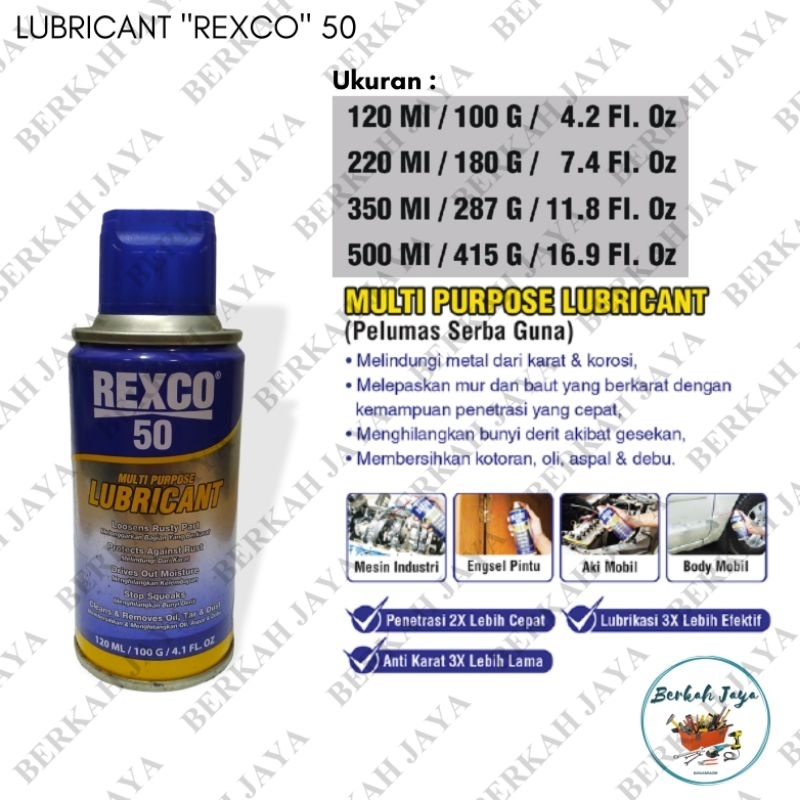 Jual TEKIRO LUBRICANT REXCO 50 Multi Purpose Pelumas Serbaguna 120ml ...